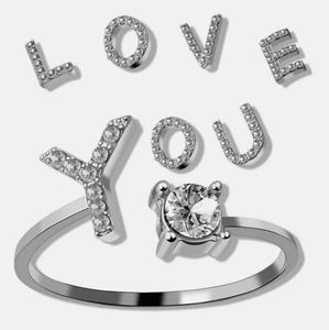 Jewelry | New Crystal Letter W Open Finger Silver Ring | Poshmark